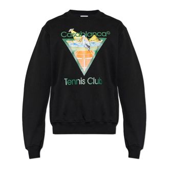 Casablanca Homme, Sweatshirts et sweats &agrave; capuche, Noir, Taille: XL SweaT-shirt Tennis Club Triangle