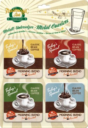 Nostalgic Art 46025 Coffee und Chocolate Morning Blend, Untersetzer-Set, 4-teilig