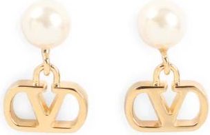 Valentino Garavani Femme, Accessoires, Jaune, Taille: ONE Size Boucles dOreilles VLogo Signature
