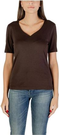 Street One Femme, Tops, Brun, Taille: 40 FR T-shirt ras du cou en coton