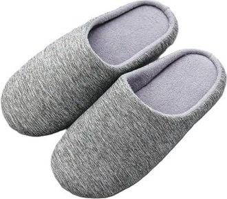 Generic GLDFW Pantoufles dhiver pour homme et femme avec semelle souple antidérapante statique, chaud, silencieux, portable, gris, 40.5 EU