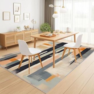 Generic Multicolore Lavable en Machine Tapis Salon Blocs Textures Assemblage, 160 x 230 cm Doux Tapis de Sol Pelucheux Dessous Antid&eacute;rapant, Entree Interieur 