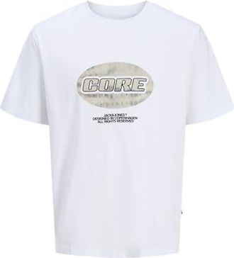 Jack & Jones Front Print Tee SS Crew Neck Jcolido AOP T-Shirt à col Rond imprimé sur Le Devant, Blanc éclatant, M Hommes