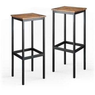 Vicco Tabouret de bar Fyrk, Ch&ecirc;ne rustique, 32 x 78 cm 2 pi&egrave;ces