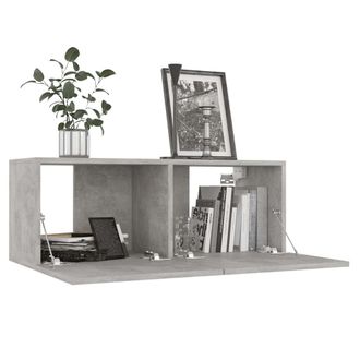 Generic TV Schrank mit 2 Klappt&uuml;ren, TV M&ouml;bel, H&auml;ngeboard, Lowboard, Fernsehschrank, Fernsehtisch, Sideboard, Holzwerkstoff(Wei&szlig; 80x30x30cm) (80x30x30cm)