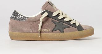 Golden Goose Super-Star Sneaker aus Leder und Glitzer-Mesh mit Wildlederdetails