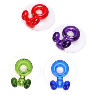 Valiclud 4 St&uuml;ck Teiliges Selbstklebendes Wandmontage Zahnb&uuml;rstenregal mit Bunten Haltern in Blau Gr&uuml;n Rot und Violett Praktischer Multifunktionaler Aufbewahru