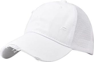 Generic Casquette de baseball tendance pour homme et femme avec boucle en jean, blanc, Taille unique