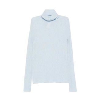 Fabiana Filippi Femme, Pulls, Bleu, Taille: 42 FR Pull &agrave; col roul&eacute; en jersey