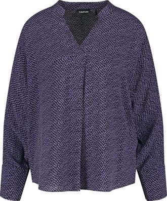 Taifun Damen Tunika mit Fledermaus&auml;rmeln EcoVero Fledermaus&auml;rmel, Langarm, Manschetten gepunktet Obsidian Gemustert 40