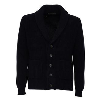 FILIPPO DE LAURENTIIS Schalkragen-Strickjacke - - Knitwear - Herren - Blau - 2XL