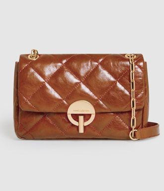 Vanessa Bruno Grand Sac Moon Cuir Verni Havane