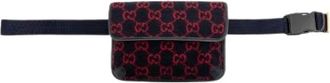 Gucci Pre-owned Sac banane GG Wool - Femme - Pre-owned - Bleu - Taille: ONE Size