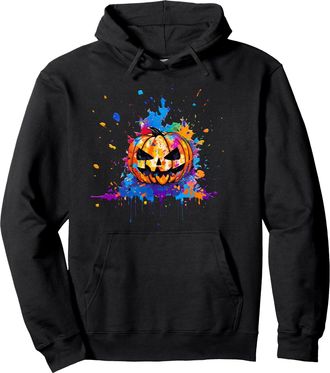 So Cool Designs Gruseliger K&uuml;rbis-Kunst-Farbspritzer, Cooles und Pullover Hoodie