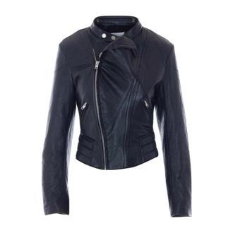 Maison Margiela Veste motard en cuir asym&eacute;trique - Femme - Vestes - Noir - Taille: 36 FR