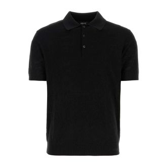 Versace Seidenmischung schwarzes Polohemd - - Tops - Herren - Schwarzk - 2XL
