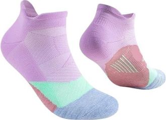 Generico Lot de 3 paires de chaussettes de course rembourr&eacute;es pour marathon, chaussettes de sport antid&eacute;rapantes pour hommes et femmes, Vert violet, Large