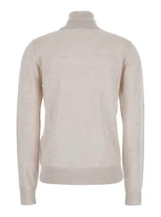 P.A.R.O.S.H. Womens Beige Turtleneck Sweater Wool Tops Top