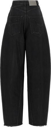 Balenciaga Barrel-Leg High-Waisted Denim Jeans - Black