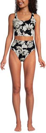 Lands End Midkini-Set, Damen, Gr&ouml;&szlig;e:32-34 regular, Schwarz, Elasthan/Metall/Nylon-Mischung, by Lands End