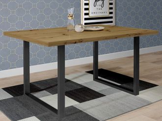 Möbelando Esszimmertisch Küchentisch Speisetisch Tisch Holztisch Esstisch Talbert XIV Artisan Eiche/Schwarz