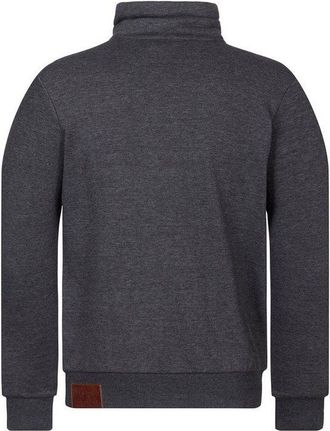 Naketano Sweatjacke Herren hoher Stehkragen, Rei&szlig;verschluss, Eingrifftaschen, meliert Rippb&uuml;ndchen, Kordelzug, Logo-Patch, Regular Fit, casual, Streetwear