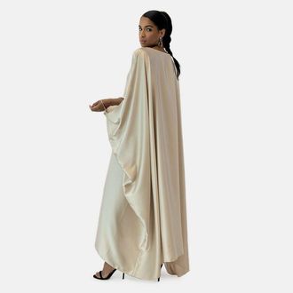 Elara Maxikleid Damen - Kaftan Abaya One Size mit weiten Fledermaus&auml;rmeln