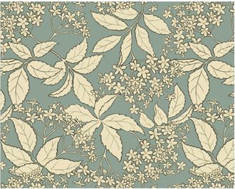 Wallario Poster - Bl&auml;tter und Bl&uuml;ten auf Gr&uuml;n in Premiumqualit&auml;t, Gr&ouml;&szlig;e: 40 x 50 cm