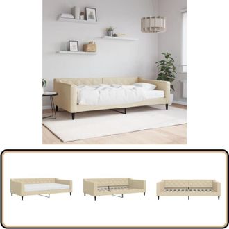 vidaXL Vidaxl - Lit de jour avec matelas crème 100x200 cm tissu