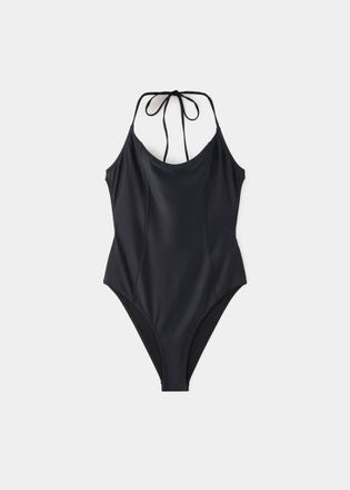 Mango Maillot de bain &agrave; bretelles avec d&eacute;tail de coutures noir - Femme - XS - MANGO