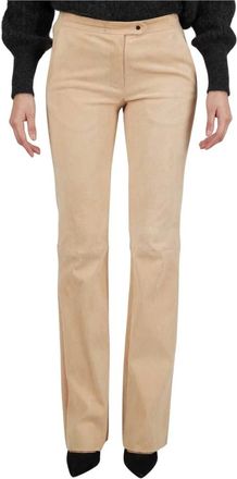 Kiton Femme, Pantalons, Beige, Taille: 38 FR Pants Regular Solid 100% Handmade