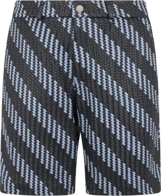 Philipp Plein Weaved Leather Shorts Stripes - - Shorts - Herren - Blau - L