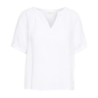 Part Two Wei&szlig;e Leinenbluse mit Puff&auml;rmeln - - Blouses & Shirts - Damen - Wei&szlig; - XL