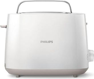 Philips Toaster - 2 Toastschlitze, 8 Stufen, Brötchenaufsatz, Auftaufunktion, Liftfunktion, Abschaltautomatik, weiß (HD2581/00)