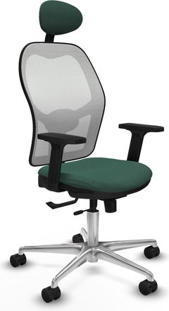 Piqueras y Crespo Schreibtischstuhl mit 2D-Armen, h&ouml;henverstellbarer Lendenwirbelst&uuml;tze und festem Kopfteil, ausgestattet mit Syncro/Traslack und injiziertem Schaumstof