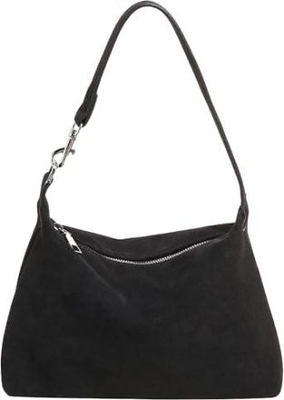 Generic Sac à provisions générique en daim pour femme avec pendentif, sacs à main, sacs à main, sacs à main décontractés pour les voyages de travail, Noir, 10