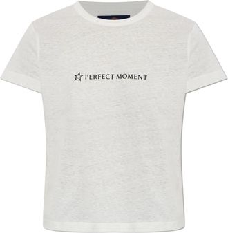 Perfect Moment Femme, Tops, Blanc, Taille: 36 FR T-Shirt avec Logo Imprim&eacute;