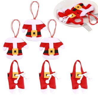 Generico Weihnachtshalter: Dekorative Tasche aus Stoff, eleganter Aufbewahrungsbeh&auml;lter f&uuml;r Messer, Gabeln, L&ouml;ffel, Weihnachtsdekoration F