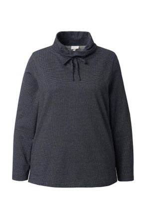 Ulla Popken Sweatshirt Sweatshirt Muster Stehkragen Langarm Biobaumwolle