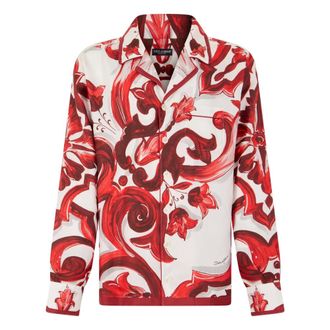 Dolce & Gabbana Homme, Chemises, Multicolore, Taille: XL Chemise en serg&eacute; imprim&eacute; bouquet de fleurs
