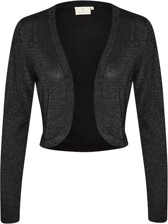 Kaffe Femme, Pulls, Noir, Taille: 46 FR Boléro Noir Deep avec Effet Scintillant