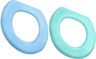 BESPORTBLE 2 Stück Teiliges Eva O förmiges Wc sitzkissen Selbstklebend Waschbar Weiche Dicke Toilettensitzauflage in Grün und Blau rutschfest Komfortabel für Bad