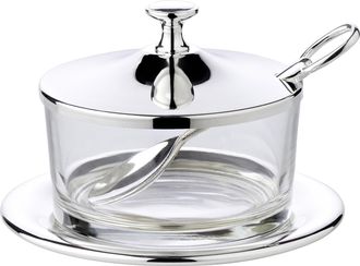 Edzard Parmesanglas Sublime (Höhe 12 cm), edel versilbert, mit Untersetzer und Löffel