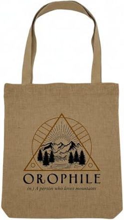 Fabulous Sac Shopping Tote Bag Aspect Lin - Orophile Nature Mountain Outdoor Bohemian - Sac de Courses Toile Epaisse 360g Beige Naturel Cabas Port&eacute; Epaule Soli