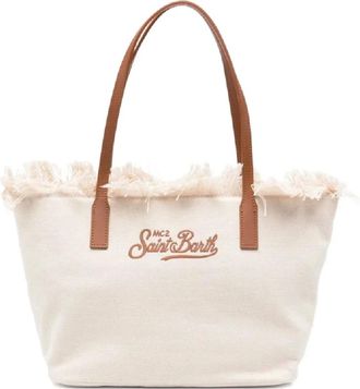 Saint Barth Femme, Sacs, Blanc, Taille: ONE Size City Bag Mid Fringe Shoulderbag