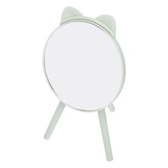 DOITOOL 1stück Katze Ohr Schminkspiegel Mit Stativ Hochauflösender Runder Kosmetikspiegel Für Schreibtisch Niedlicher Make-up Spiegel Für Mädchen Mit Kamm