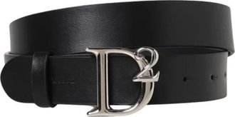 Dsquared2 Femme, Accessoires, Noir, Taille: 100 CM Ceinture en Cuir Noir, Accessoire &Eacute;l&eacute;gant