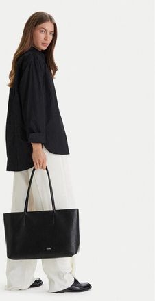 Calvin Klein Handtasche Emblem Aop Perfor Lthr Tote LV04F3359G Schwarz