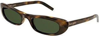 Saint Laurent SL 557 Shade Lunettes de Soleil, Vert (Havana-Havana-Green), 53 Femme