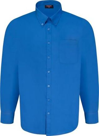 Espionage SH150 Chemise unie à manches longues et col boutonné pour homme Grande taille, bleu cobalt, 4XL grande taille